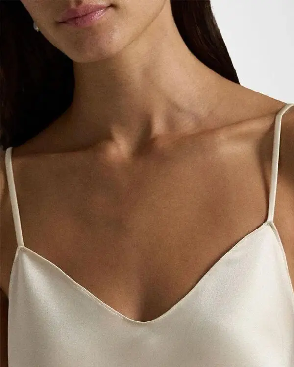 Polo Ralph Lauren Satin Midi Slip Dress - Champagne