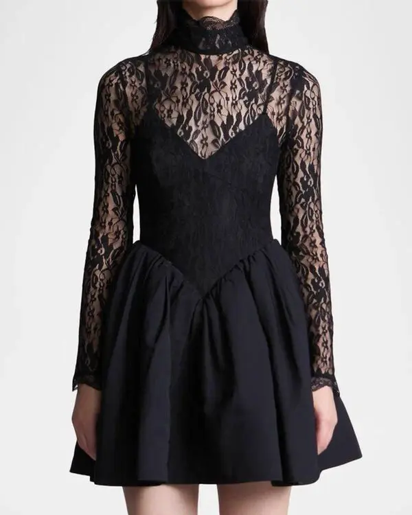 Bcbgmaxazria Stretch Lace Mini Bubble Dress