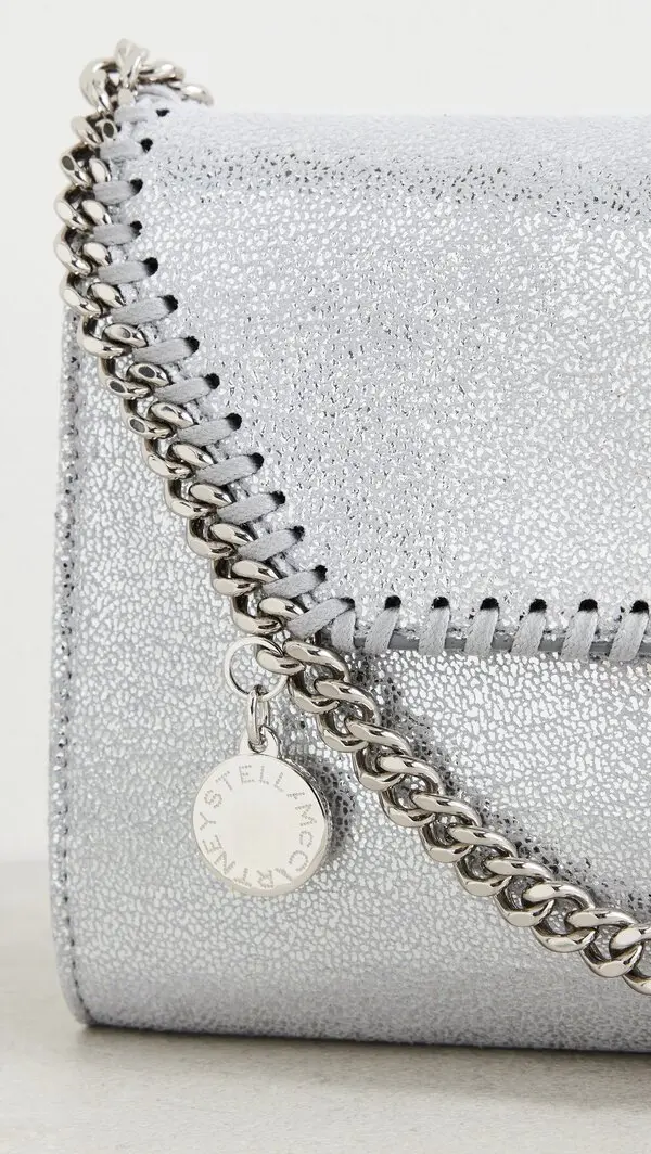 Stella McCartney Falabella Metallic Wallet Crossbody Bag - Silver