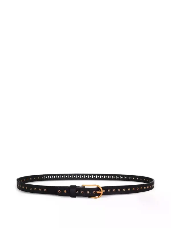GIANNI CHIARINI Eyelet-detail Leather Belt - Black