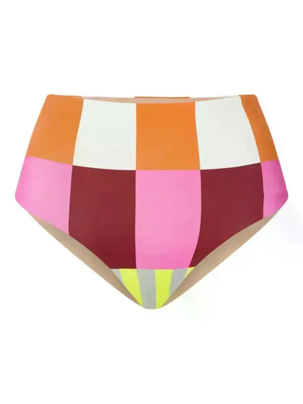 CALA DE LA CRUZ Elisa Chequered Bikini Bottom - Pink