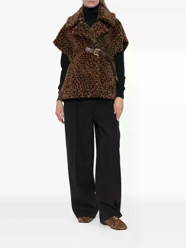 Max Mara Belted Animal-pattern Jacket
