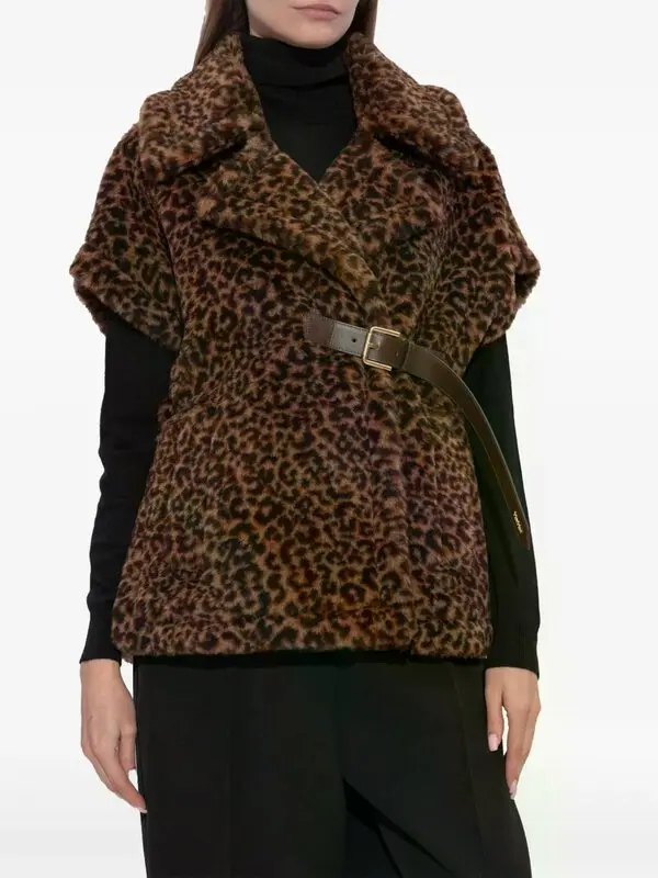 Max Mara Belted Animal-pattern Jacket