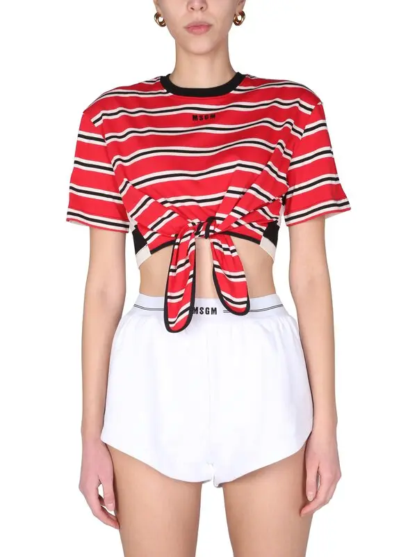 MSGM Cropped T-shirt - Red