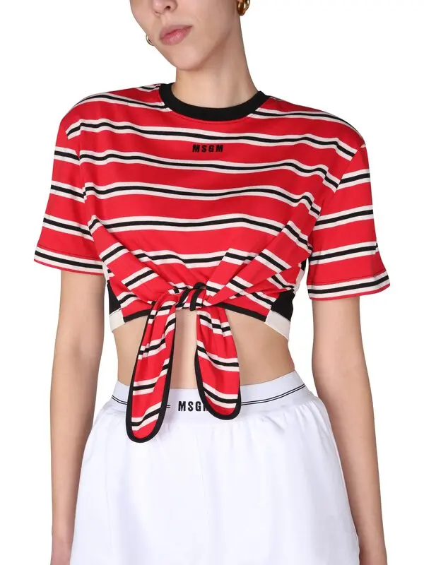 MSGM Cropped T-shirt - Red