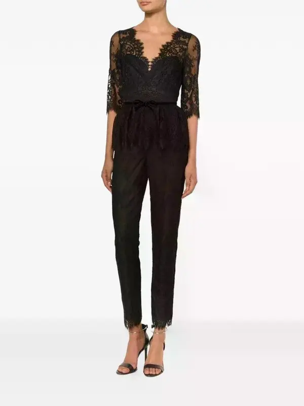 Marchesa Lace-detail Jumpsuit
