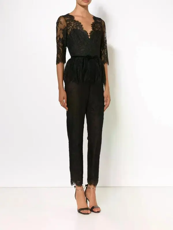 Marchesa Lace-detail Jumpsuit