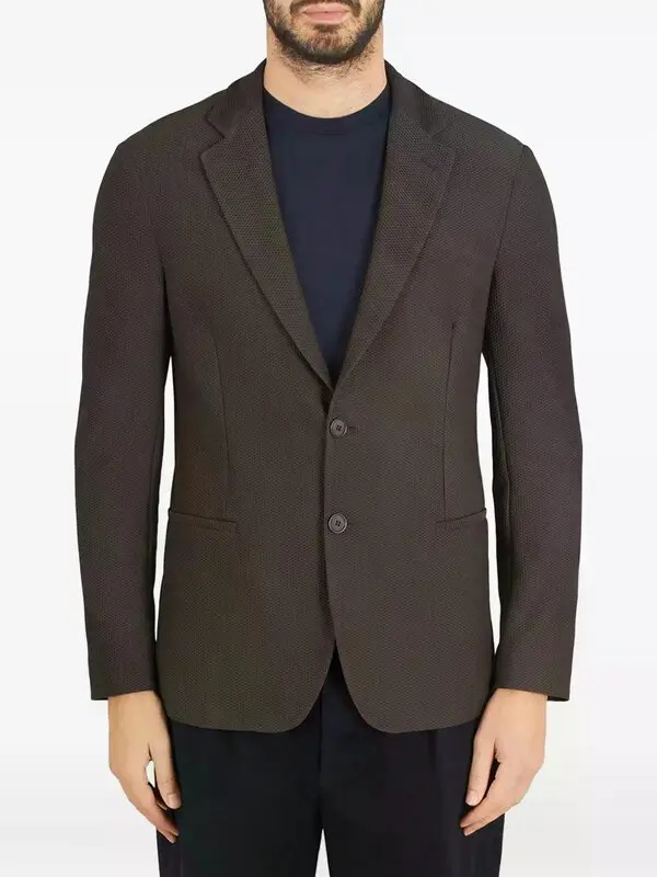 Giorgio Armani Single-breasted Textured Blazer - Brown