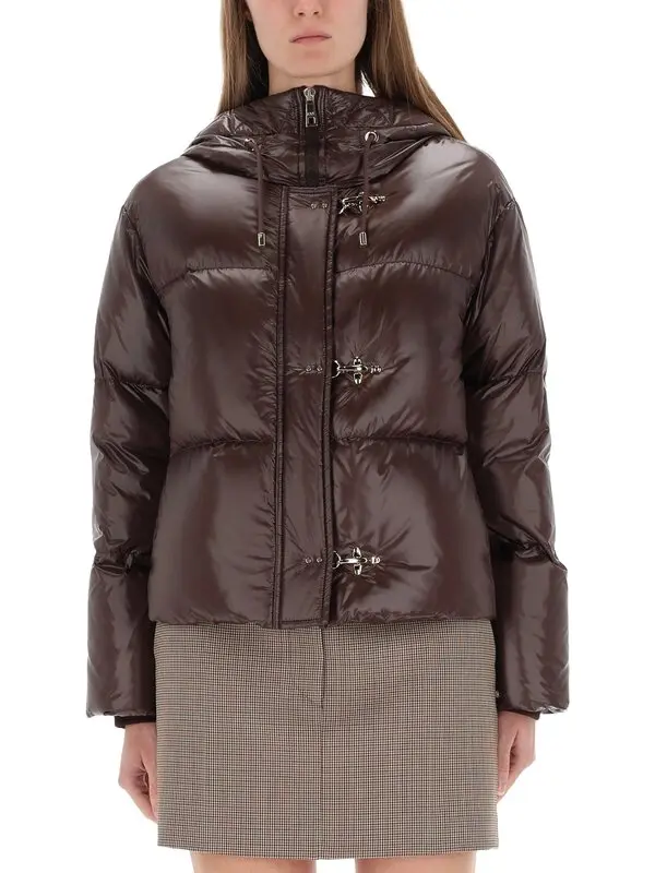 FAY Hooded Down Jacket - Brown
