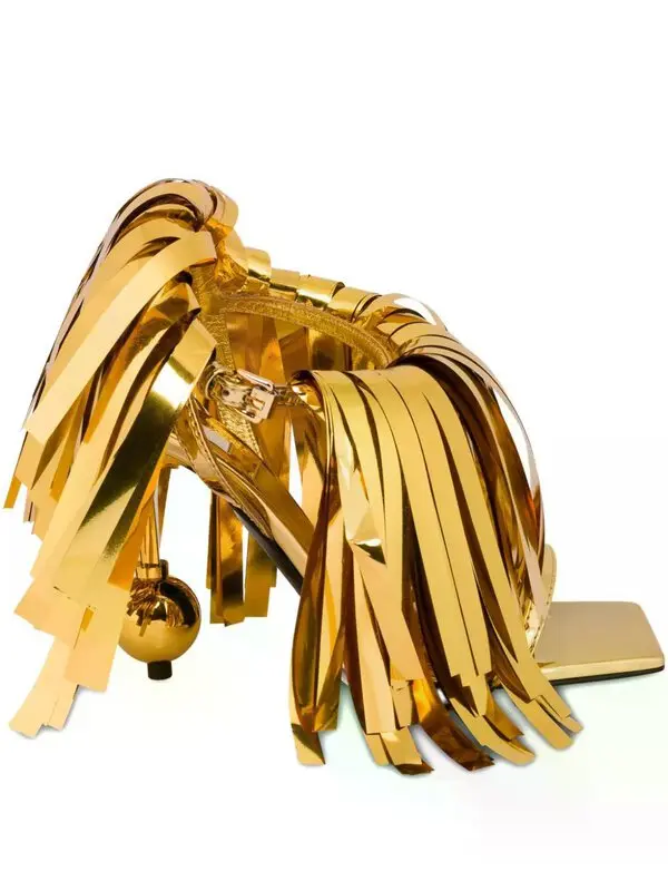 Moschino Fringe-detail Sandals - Gold