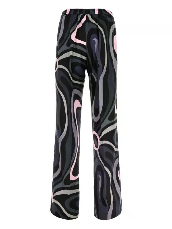 Emilio Pucci Marmo Print Silk Trousers