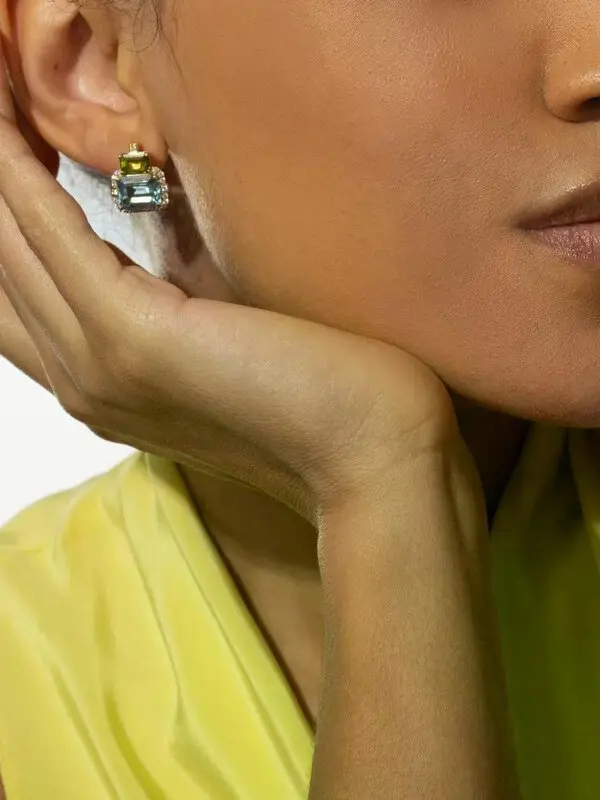 Goshwara 18k Yellow Topaz And Diamond Earrings - Gold