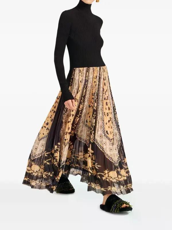 La DoubleJ Moondance Pleated Knit Maxi Dress - Black