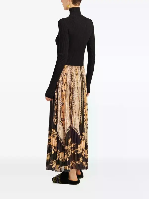 La DoubleJ Moondance Pleated Knit Maxi Dress - Black