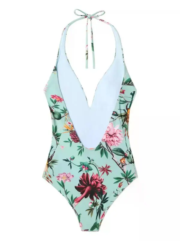 La DoubleJ Floral-print Swimsuit - Blue