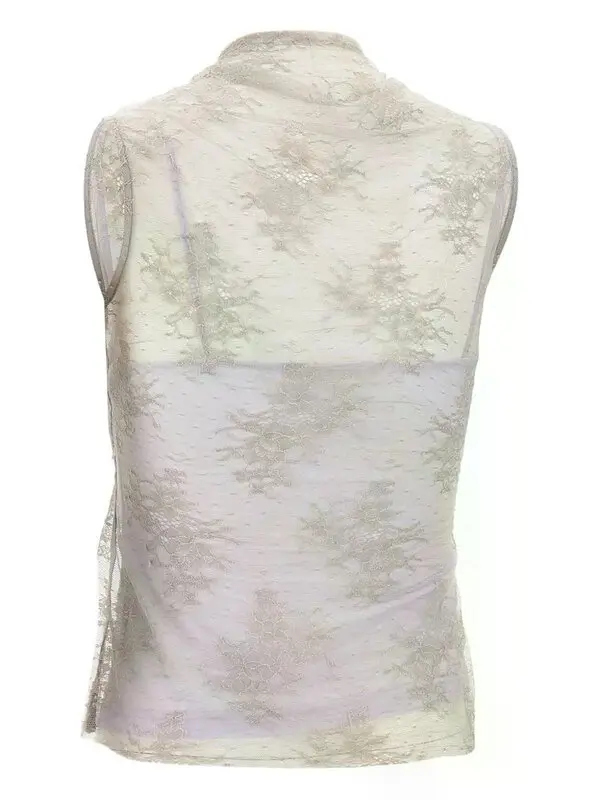 JACQUES Lace Sleeveless Top With Bow Detail
