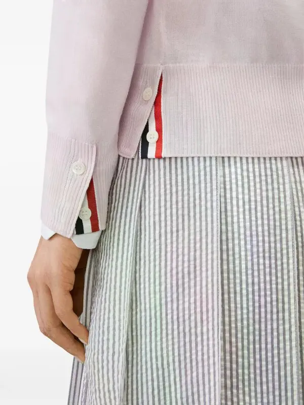 Thom Browne V-neck Cardigan With Sleeve Detail