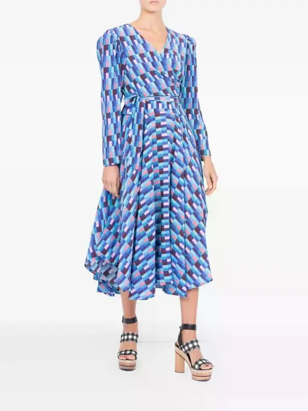 Lhd Odalys Geometric Pattern Blouse - Blue