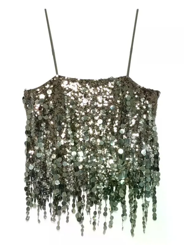 Blumarine Sequin Embellished Top - Green