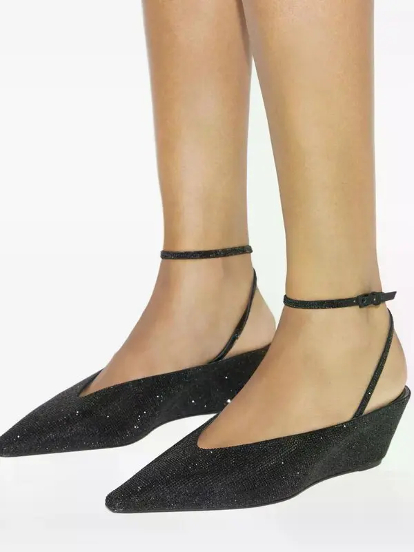 Tory Burch 50mm Pavé Wedge Pumps - Black