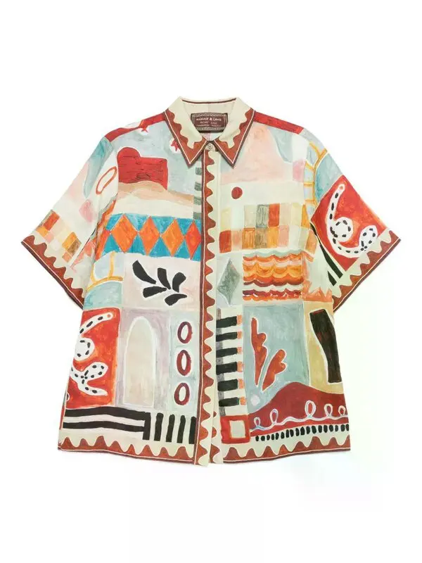 ALEMAIS Michelle Abstract-print Shirt - Neutrals