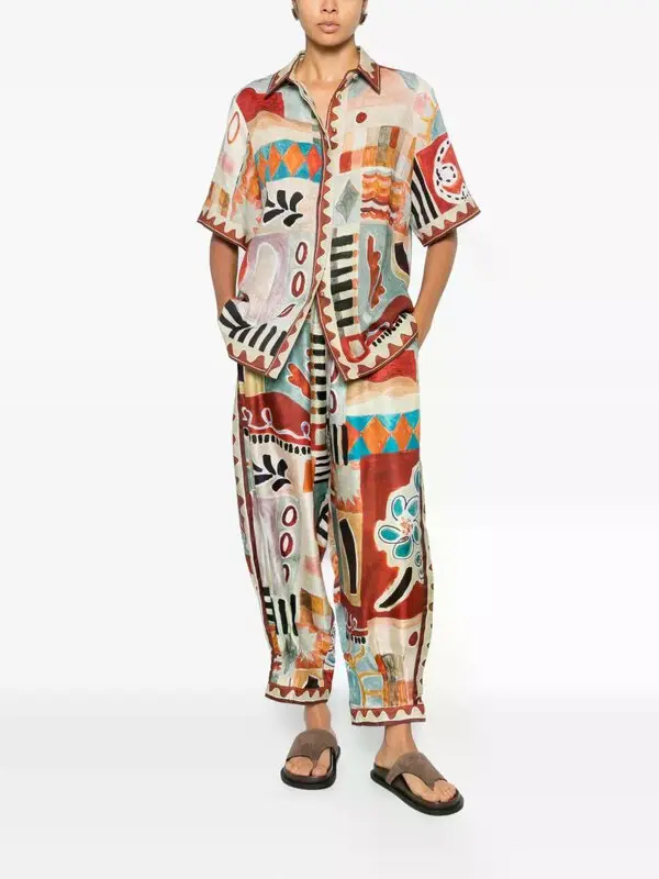 ALEMAIS Michelle Abstract-print Shirt - Neutrals