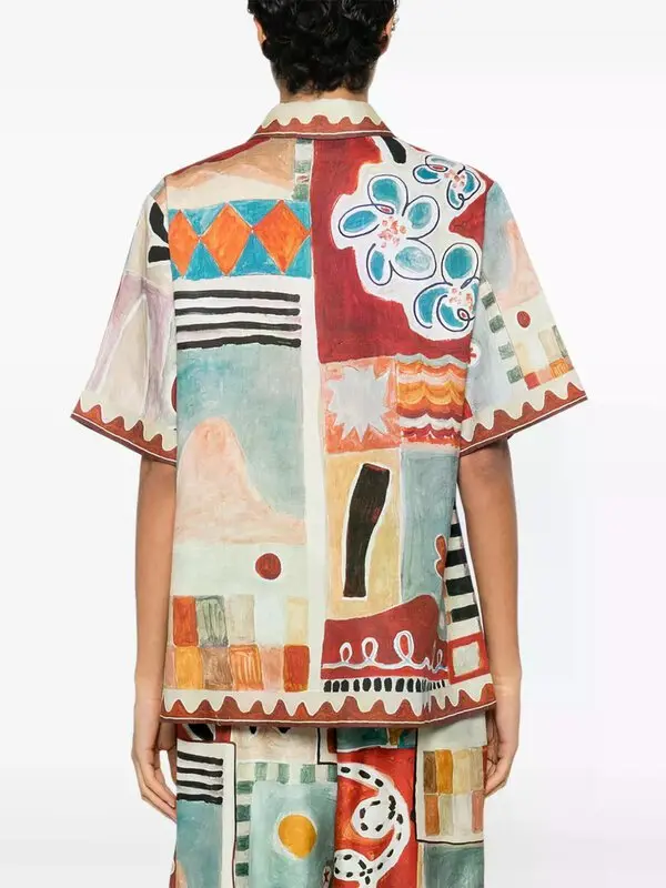 ALEMAIS Michelle Abstract-print Shirt - Neutrals