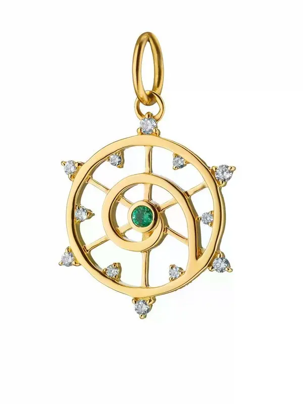 Monica Rich Kosann 18k Yellow Diamond And Emerald Venus Charm - Gold
