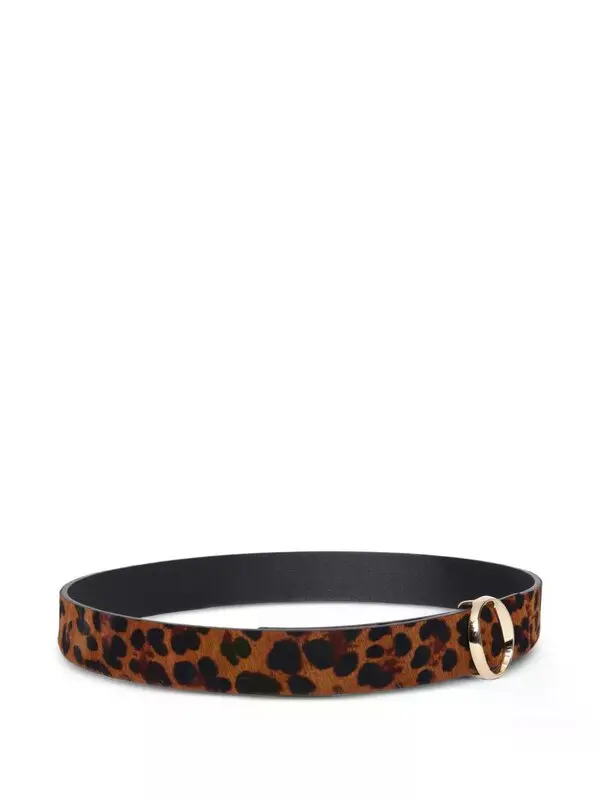ORTIGNI Leopard-print Calf Leather Belt - Brown