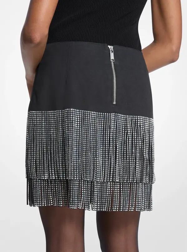 Michael Kors Studded Fringe Mini Skirt