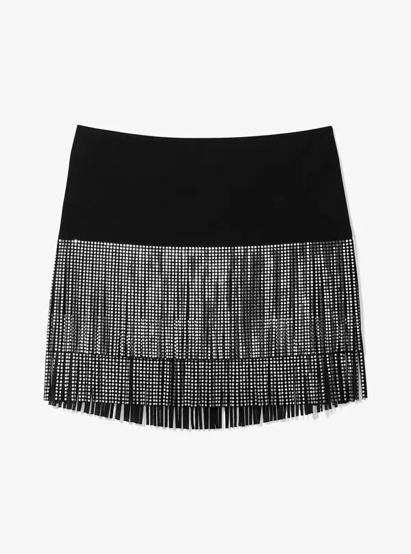 Michael Kors Studded Fringe Mini Skirt