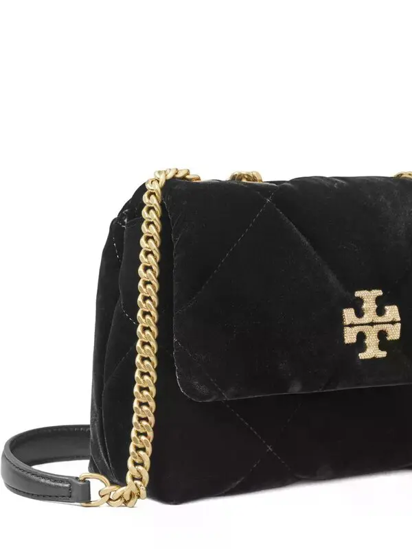 Tory Burch Kira Diamond-quilted Velvet Shoulder Bag - Black