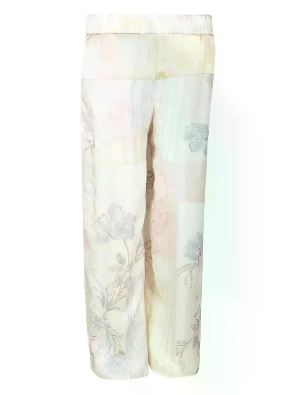 FORTE_FORTE Patchwork Floral-pattern Trousers