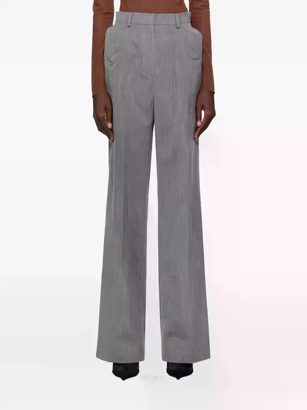 PUSHBUTTON Pinstriped Straight-leg Trousers