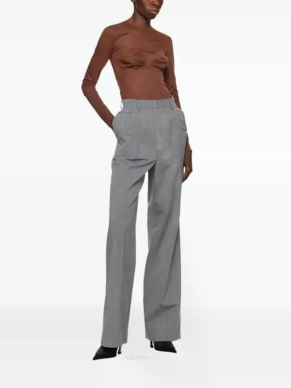 PUSHBUTTON Pinstriped Straight-leg Trousers