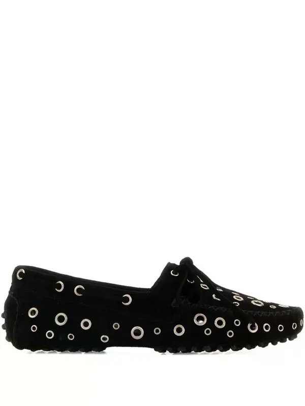 Gimaguas Eyelet-embellished Car Loafers - Black