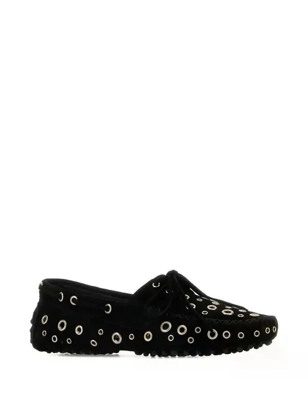 Gimaguas Eyelet-embellished Car Loafers - Black