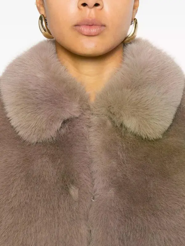 CIRCUS HOTEL Collared Artificial Fur Jacket