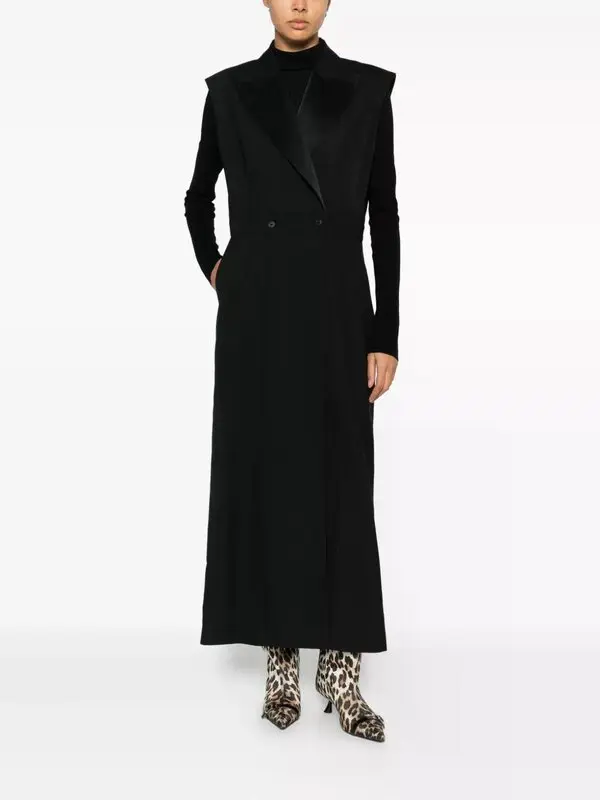 FRENKEN Tux Button Lapel Midi Dress