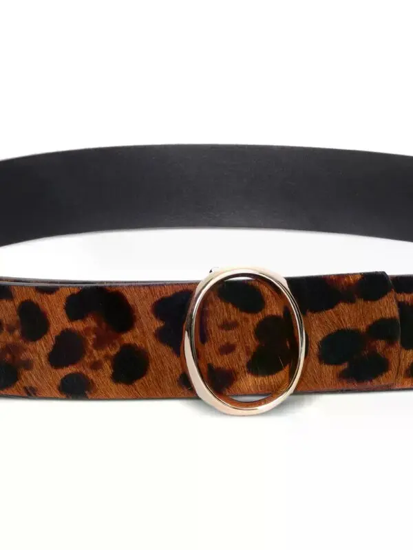 Orciani Leopard-print Calf Leather Belt - Brown