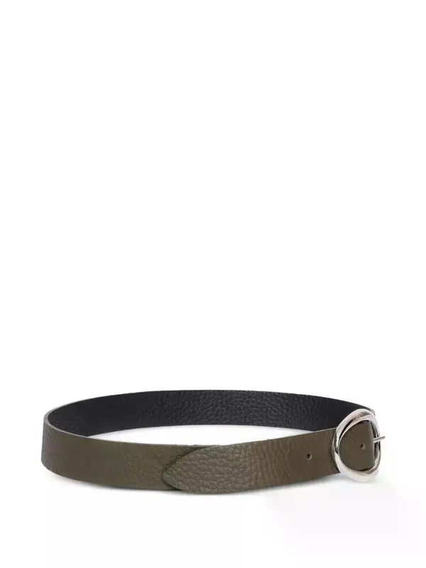 Orciani Oval Buckle Leather Belt - Green