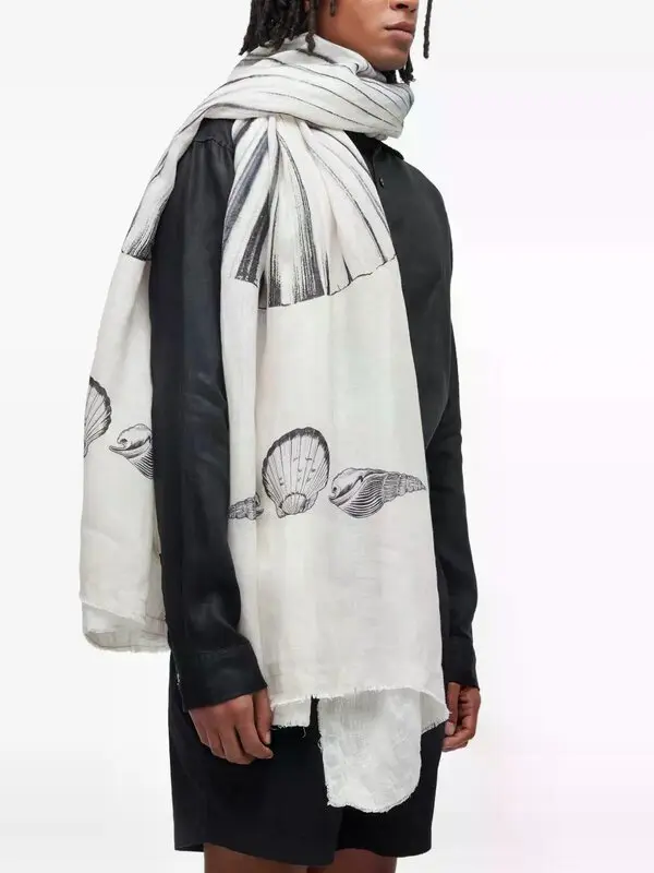 OSKLEN Concha Duo Shell-print Linen Scarf
