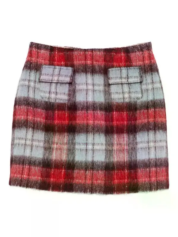 N°21 Flap-pocket Checked Mini Skirt
