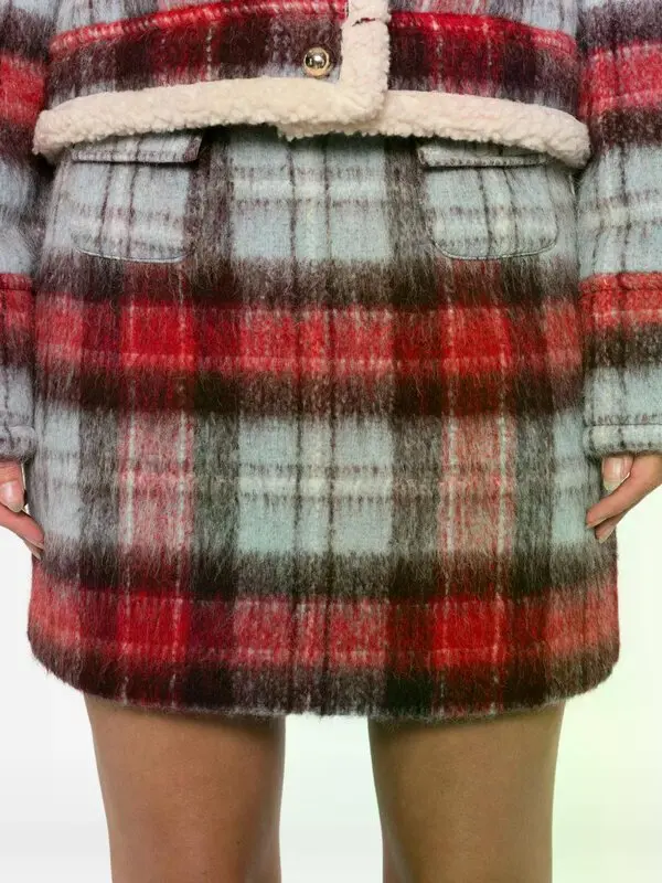 N°21 Flap-pocket Checked Mini Skirt