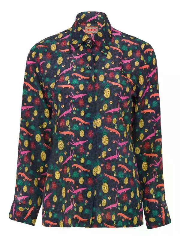 Lhd Pineapple Alligator Print Blouse