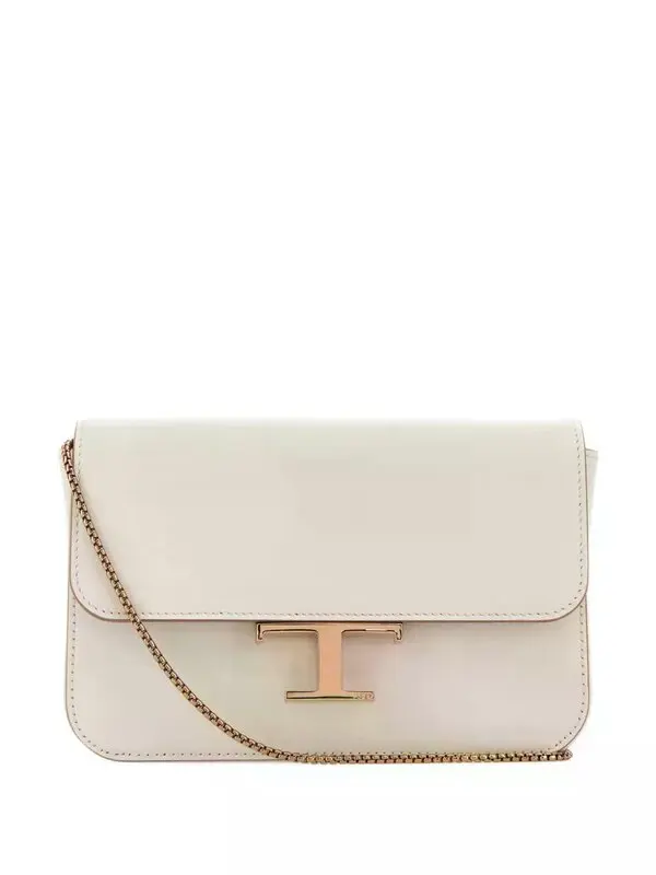 TOD'S Leather Crossbody Bag With Logo Plaque