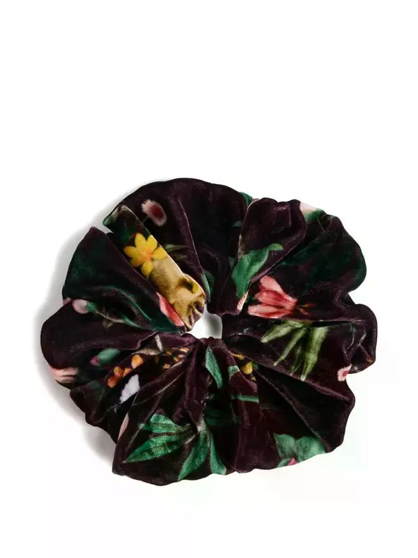 La DoubleJ Floral Print Scrunchie - Purple
