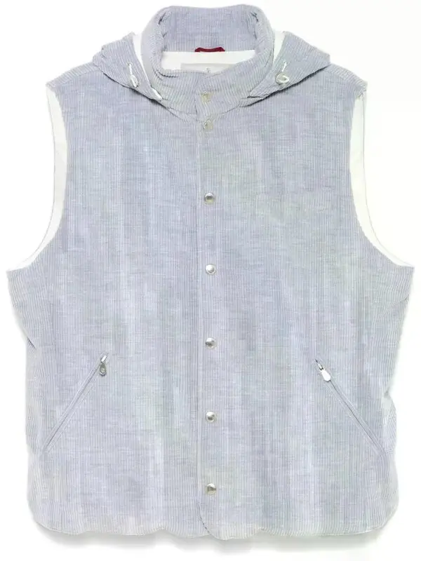 Brunello Cucinelli Corduroy Down Gilet - Grey