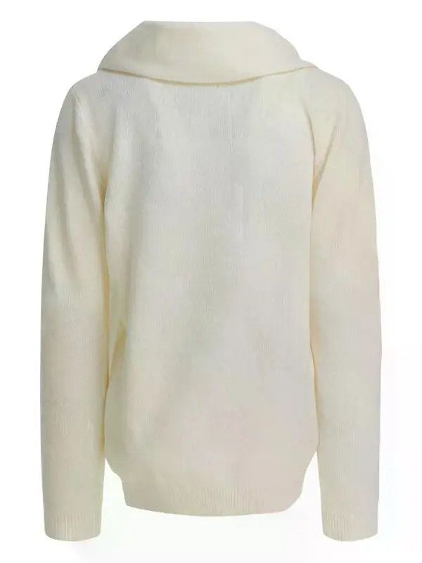 SANDBEIGE Fringed Scarf-detail Sweater