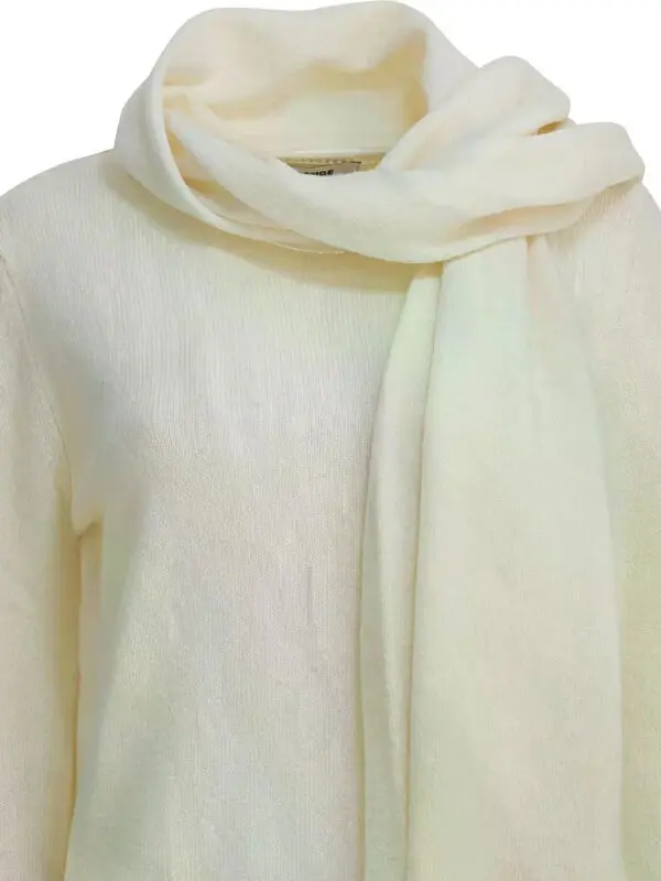 SANDBEIGE Fringed Scarf-detail Sweater